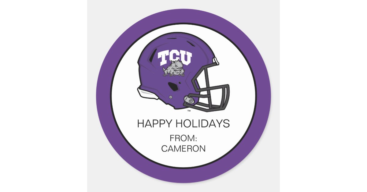 TCU Football Classic Round Sticker | Zazzle