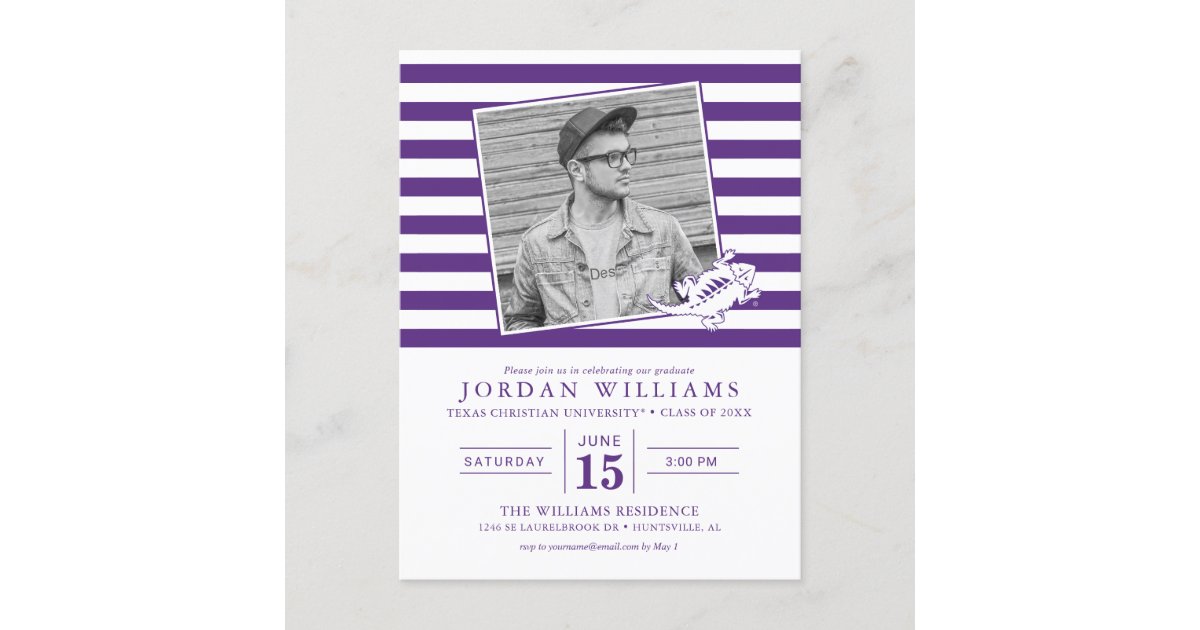 TCU Horned Frogs Graduation Announcement Postcard | Zazzle