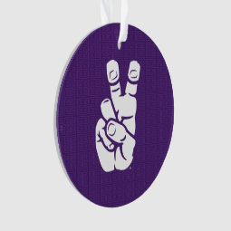 TCU Horned Frogs Hand Symbol | Greek Key Ornament | Zazzle