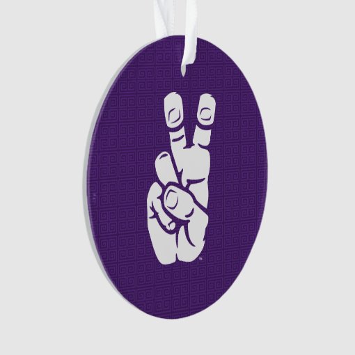 TCU Horned Frogs Hand Symbol | Greek Key Ornament | Zazzle