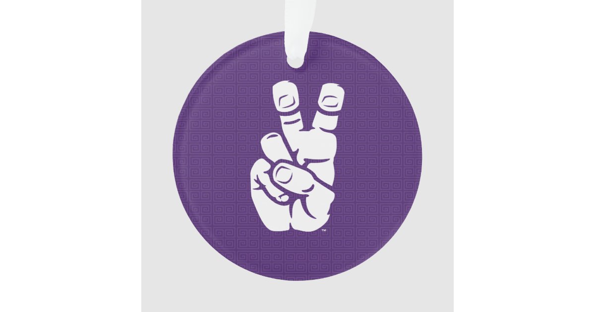 TCU Horned Frogs Hand Symbol | Greek Key Ornament | Zazzle