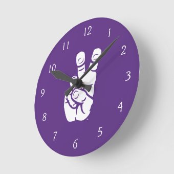 TCU Horned Frogs Hand Symbol Round Clock | Zazzle