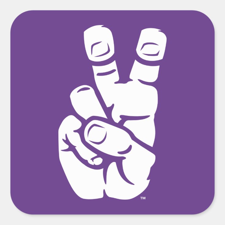 TCU Horned Frogs Hand Symbol Square Sticker | Zazzle