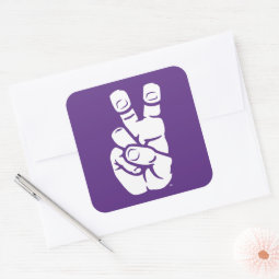 TCU Horned Frogs Hand Symbol Square Sticker | Zazzle