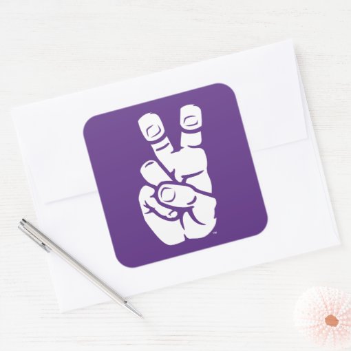 TCU Horned Frogs Hand Symbol Square Sticker | Zazzle