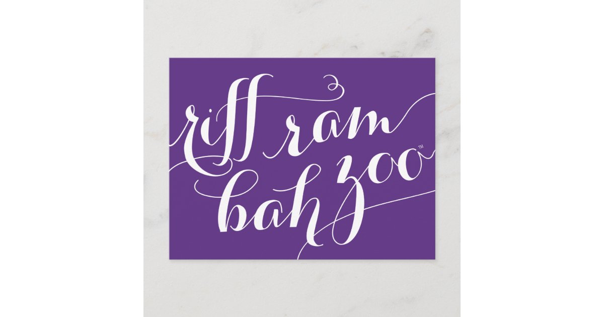 TCU Riff Ram Bah Zoo Script Postcard | Zazzle