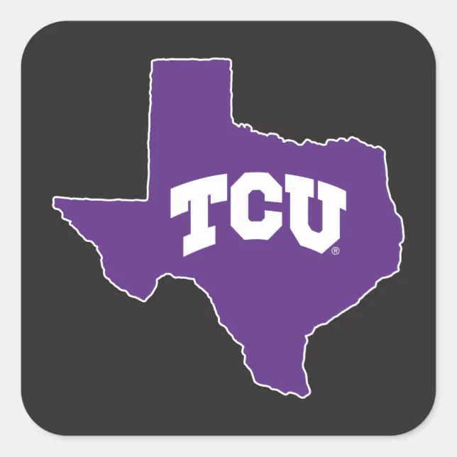 TCU Texas State Square Sticker | Zazzle