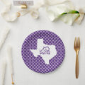 TCU Texas State with Horned Frog | Quatrefoil Paper Plates | Zazzle