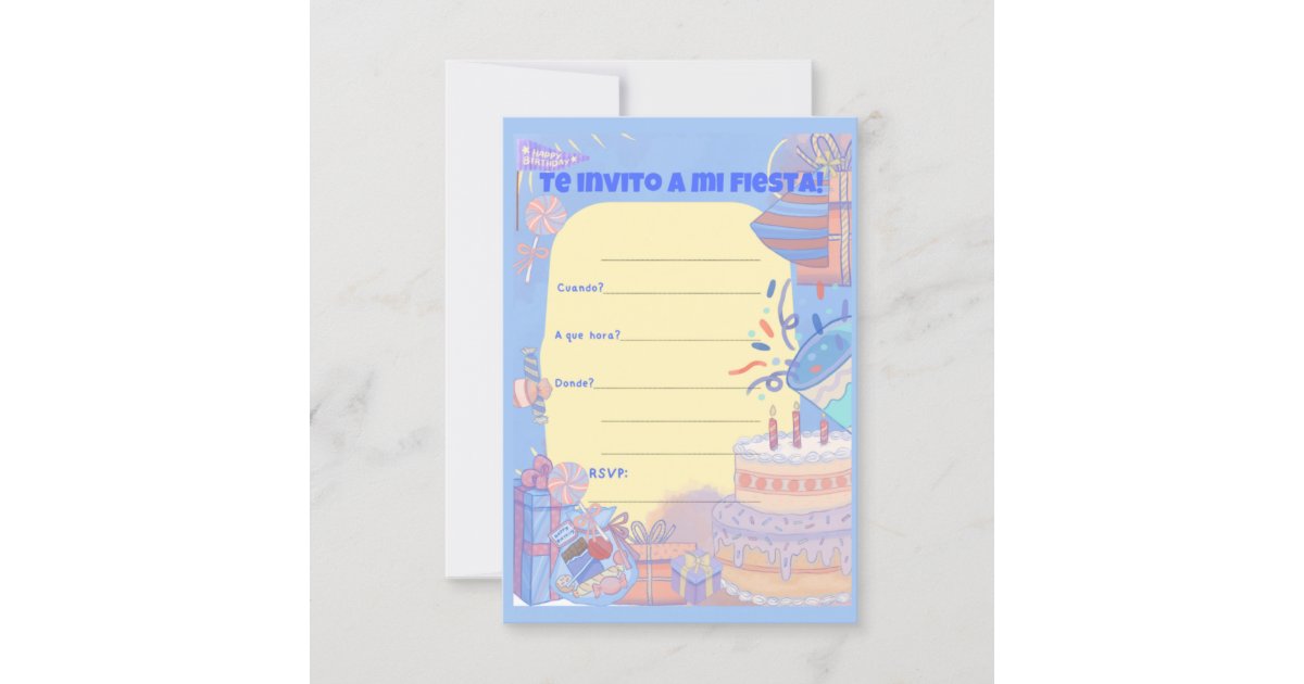 TE INVITO A MI FIESTA , boy Invitation | Zazzle