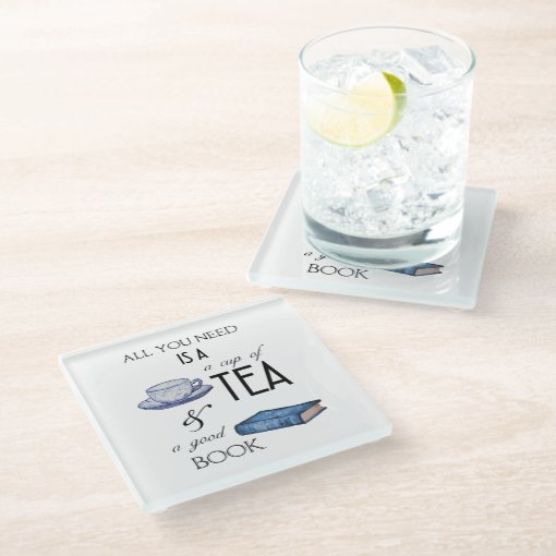 Tea and Books Cozy Reading Coaster | Zazzle