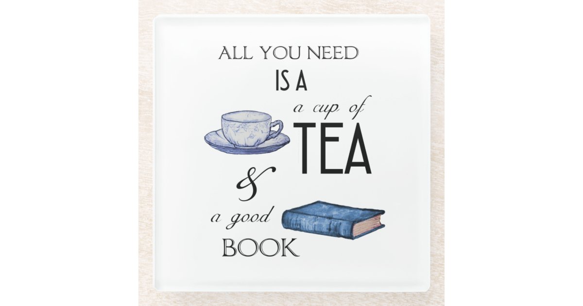 Tea and Books Cozy Reading Coaster | Zazzle