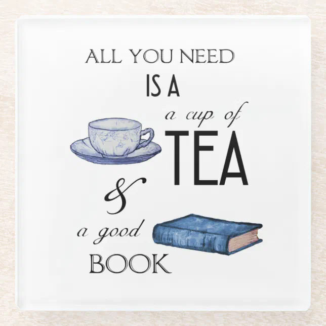 Tea and Books Cozy Reading Coaster | Zazzle