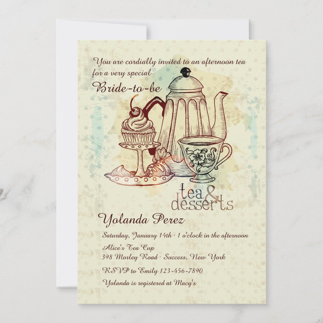 Tea and Desserts Invitation | Zazzle