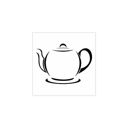 Tea/Coffee Pot Wooden Block Mounted Rubber Stamp | Zazzle
