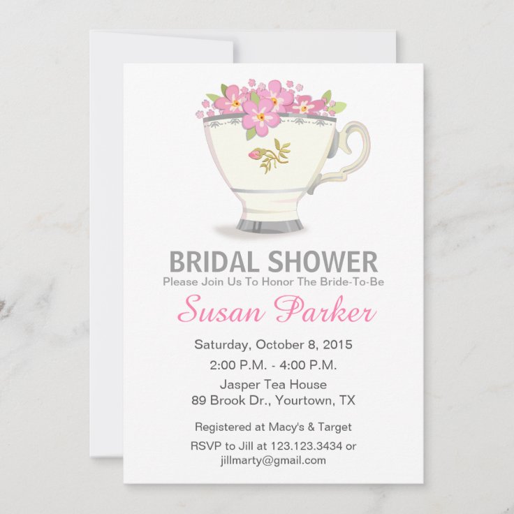 Tea Cup Bridal Shower Invitation | Zazzle