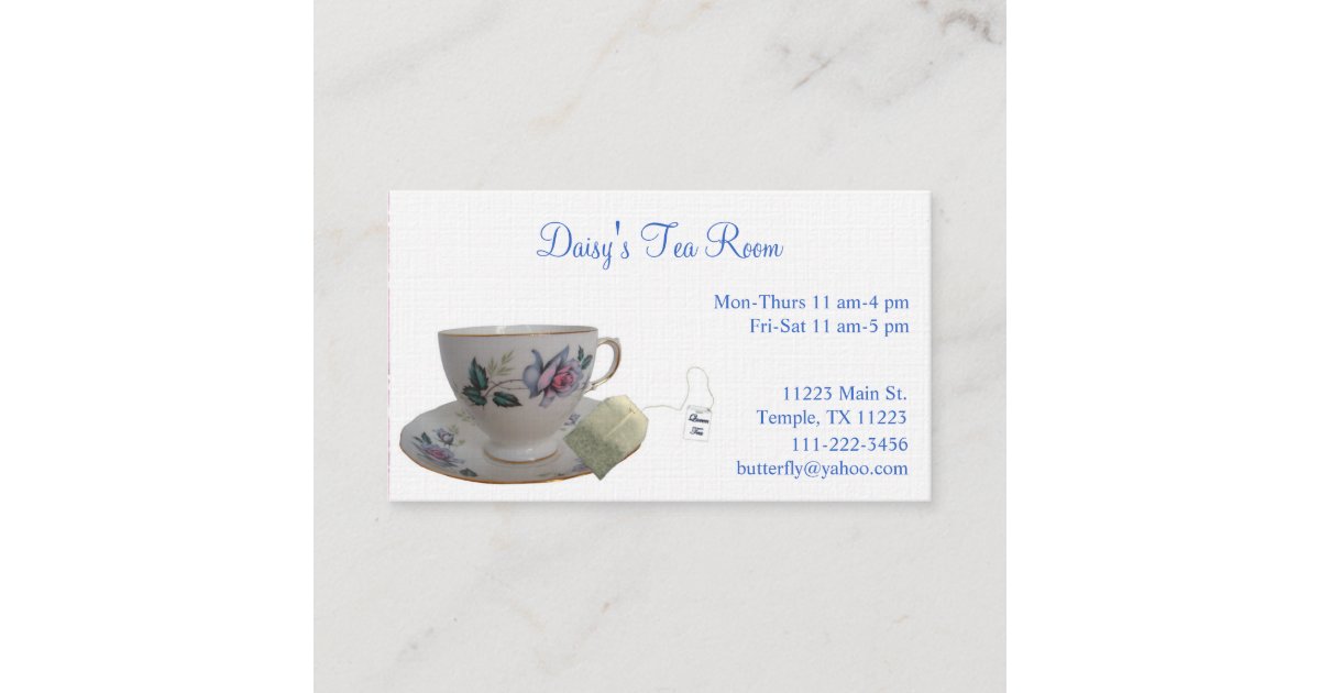 Tea Cup Business Card | Zazzle