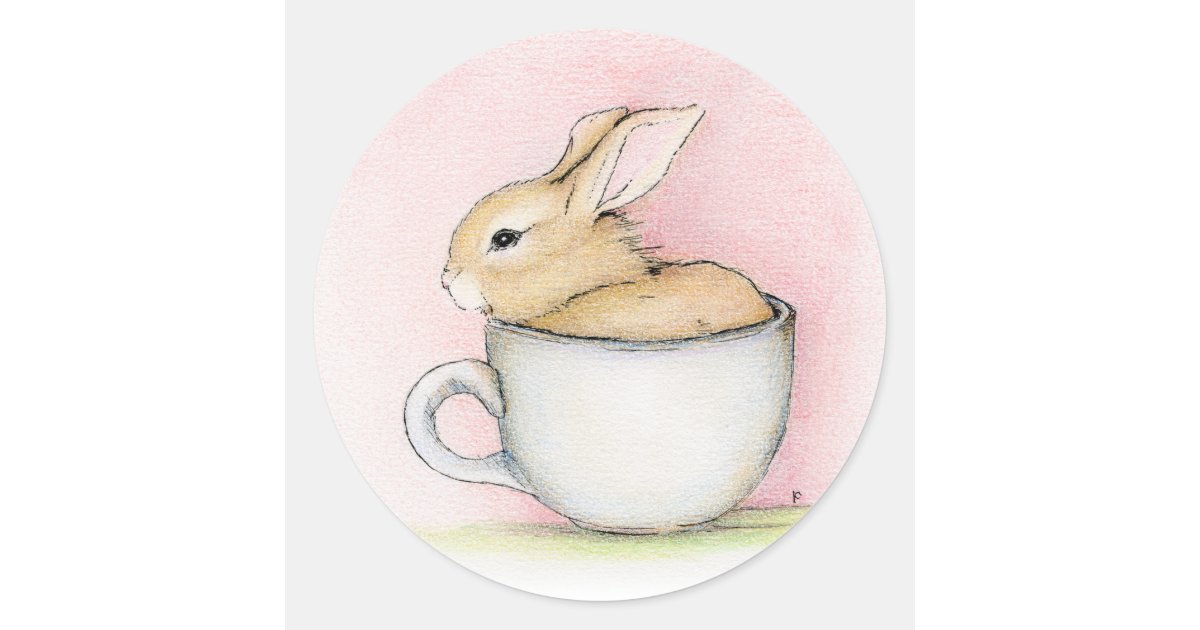 Tea Cup Classic Round Sticker | Zazzle