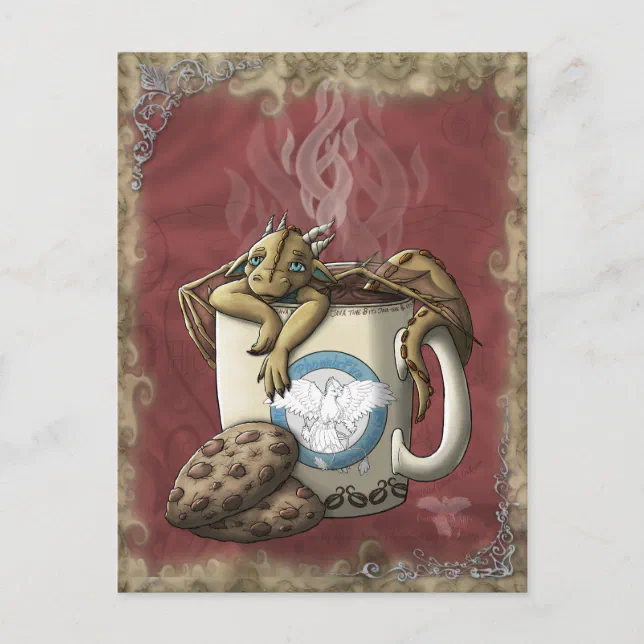 [Tea Cup Dragon] Coffee Postcard | Zazzle