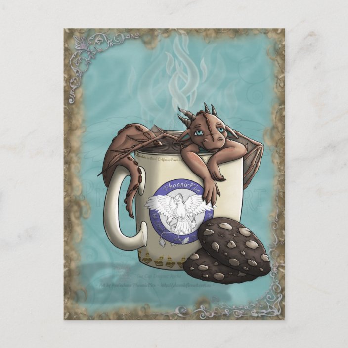 [Tea Cup Dragon] Mocha Postcard | Zazzle.com