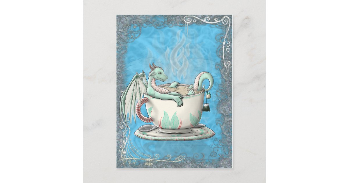 Tea Cup Dragons: Peppermint Postcard | Zazzle