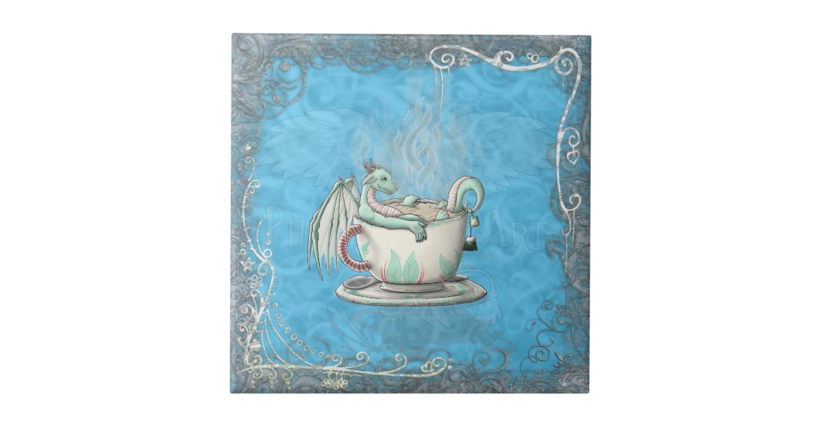 Tea Cup Dragons: Peppermint Tile | Zazzle