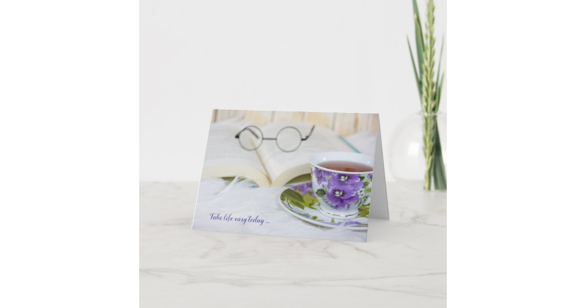 tea cup on fur for birthday card | Zazzle