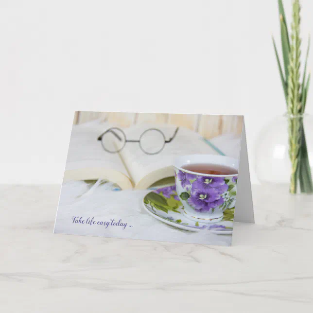 tea cup on fur for birthday card | Zazzle