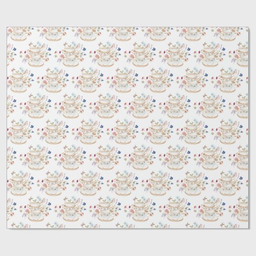 Tea Cup Wrapping Paper | Zazzle