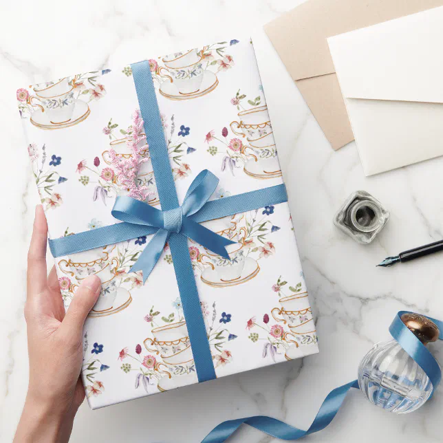 Tea Cup Wrapping Paper | Zazzle
