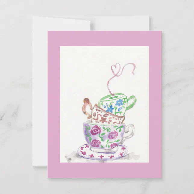Tea Cups Greeting Card | Zazzle