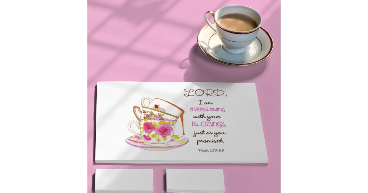 Tea Cups Overflowing with Your Blessings Postcard | Zazzle