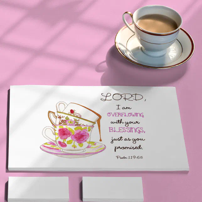 Tea Cups Overflowing with Your Blessings Postcard | Zazzle