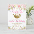 Tea for Three Invitation, Pink Floral 3rd Birthday Invitation | Zazzle