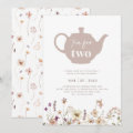 Tea For Two Floral Birthday Invitation | Zazzle