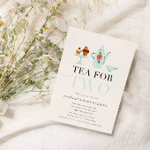 Tea for Two | Teal Tea Party Baby Shower Invitation | Zazzle