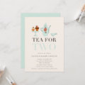 Tea for Two | Teal Tea Party Baby Shower Invitation | Zazzle