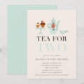 Tea for Two | Teal Tea Party Baby Shower Invitation | Zazzle