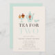 Tea for Two | Teal Tea Party Baby Shower Invitation | Zazzle