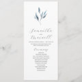 Tea Length Wedding Program Template Dusty Blue | Zazzle