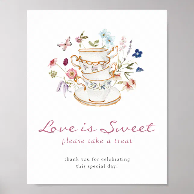 Tea Love Is Sweet Poster | Zazzle