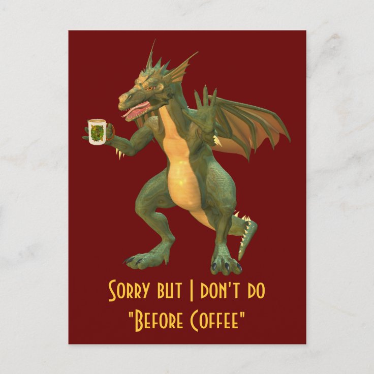 Tea or Coffee Dragon Postcard | Zazzle