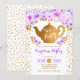 Tea Party Birthday - Gold White Purple Invitation | Zazzle