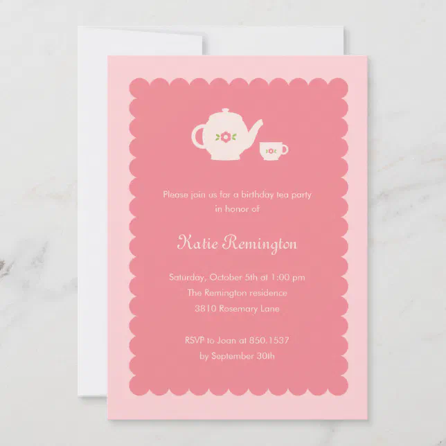 Tea Party Birthday Invitation | Zazzle