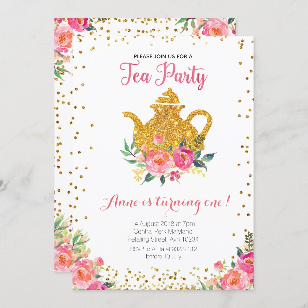 Tea Party Birthday Invitation | Zazzle