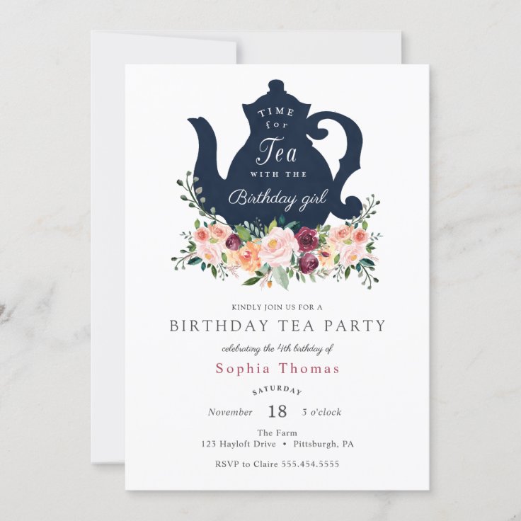 Tea Party Birthday Invitation | Zazzle