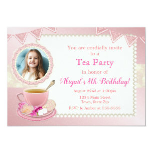 Little Girl Tea Party Invitations | Zazzle