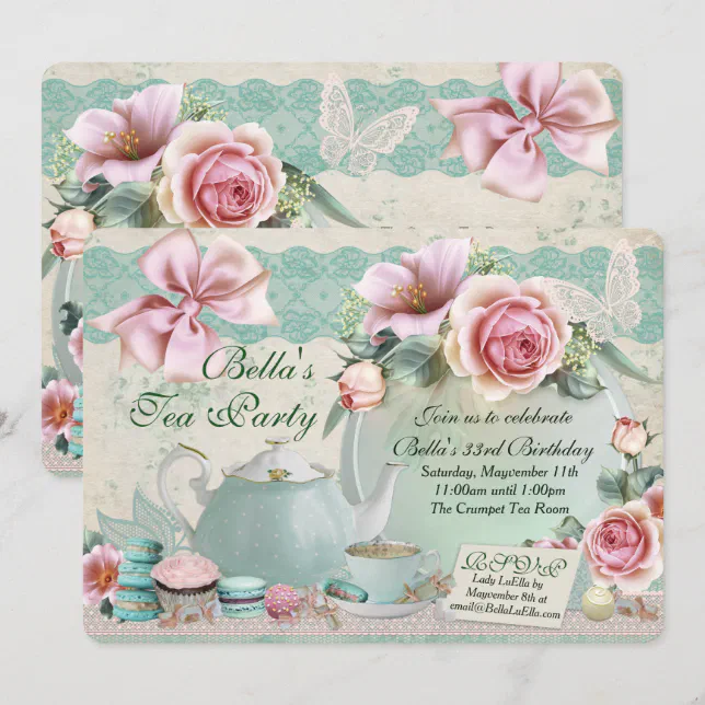 Tea Party Birthday Invitations | Zazzle