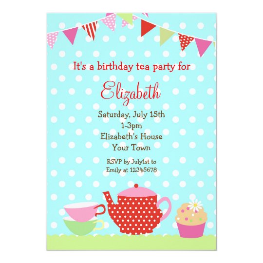 Tea Party Birthday Invitations | Zazzle.com