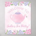 Tea Party Birthday chalkboard sign poster | Zazzle.com