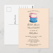 Tea Party Bridal Shower Elegant Cute Afternoon tea Postcard | Zazzle